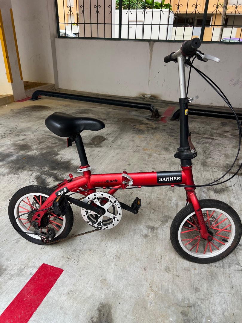 Sanhem Folding Bike - Red, Sports Equipment, Bicycles & Parts, Bicycles ...