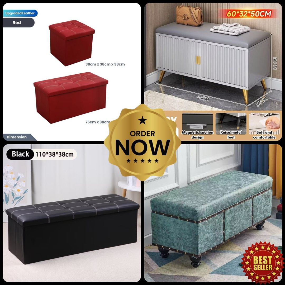 Storage Bench | Ottoman Storage Boxes | Hidden Inner Spaces | Spacious ...