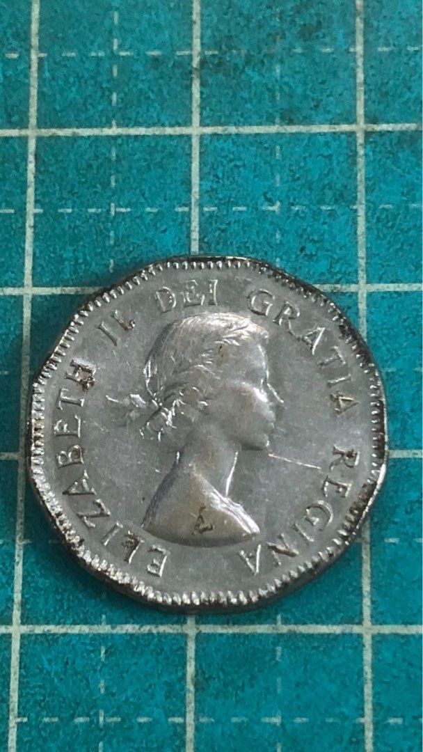 📣🈹Sale 15% disc/Fixed Price Canada 5 cents 1953, chromium plated steel ...