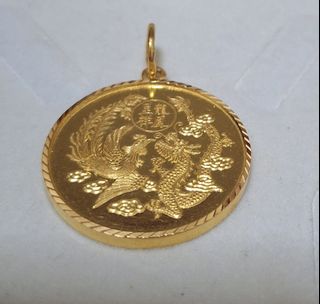 916 Gold Stone Amulet [Weight 22 grams+] Blessings Pendant, Hobbies ...