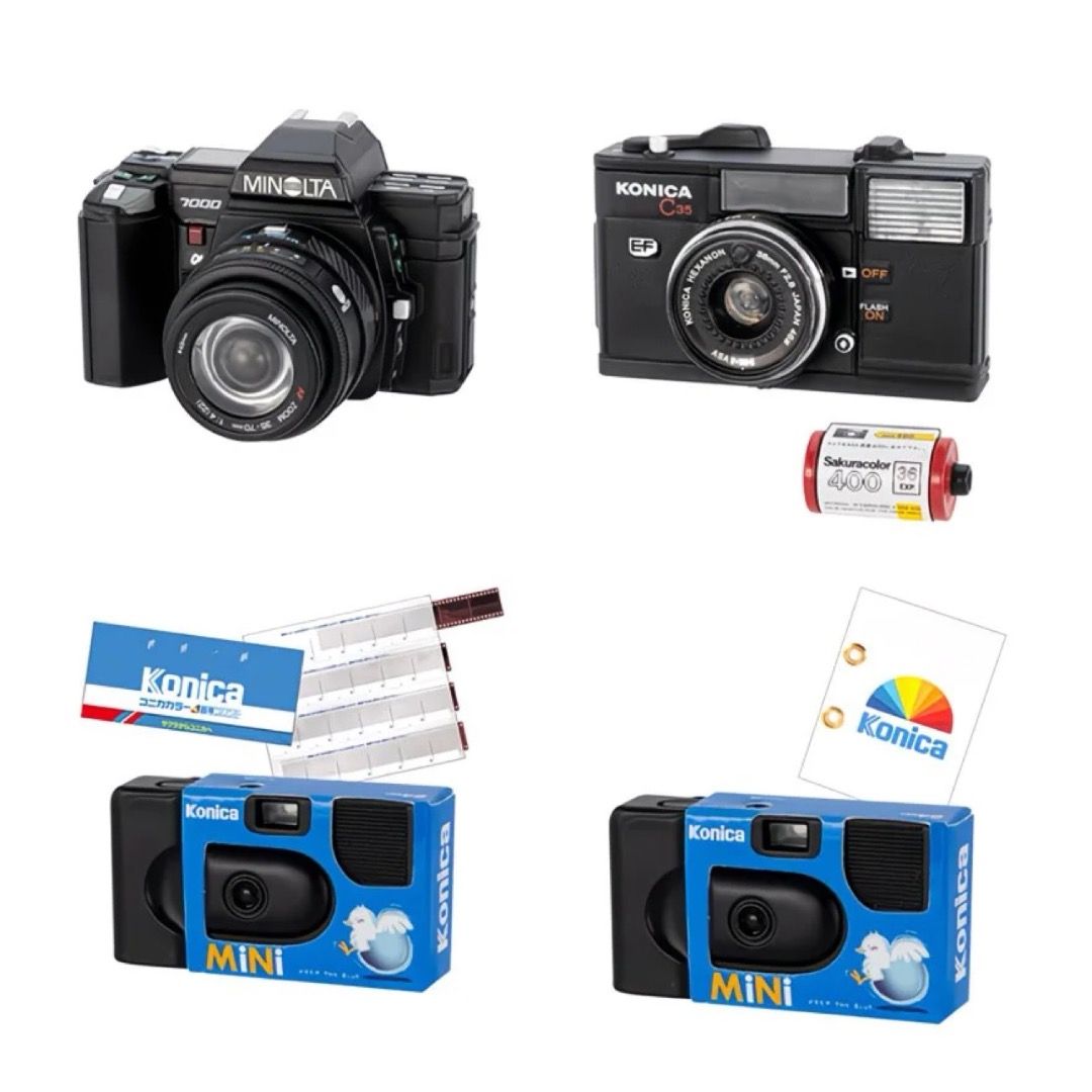 🔥日本扭蛋🇯🇵 全套5件 相機 微型模型 扭蛋 Konica Minolta Miniature Camera Collection, 興趣及 ...