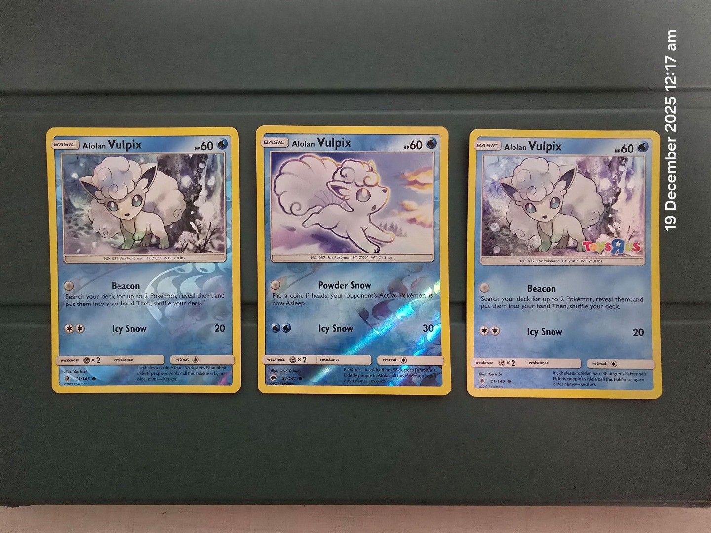 Alolan Vulpix Pokemon Cards, Hobbies & Toys, Toys & Games on Carousell
