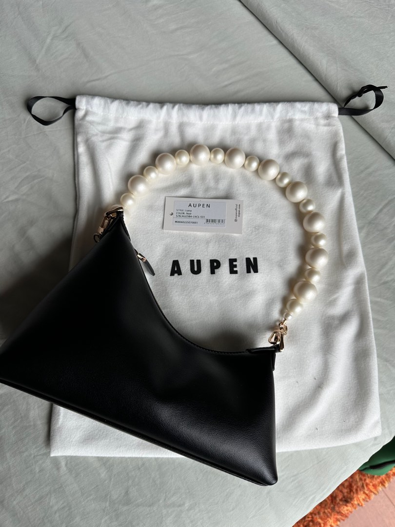 AUPEN Luna Bag - Black with Pearl Strap, Women's Fashion, Bags ...