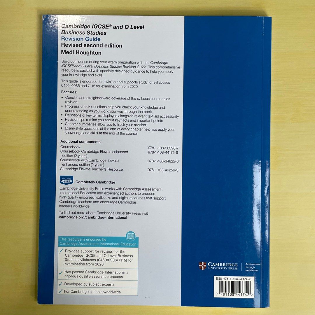 Cambridge IGCSE® and O Level Business Studies Revision Guide Revised second edition Medi ...
