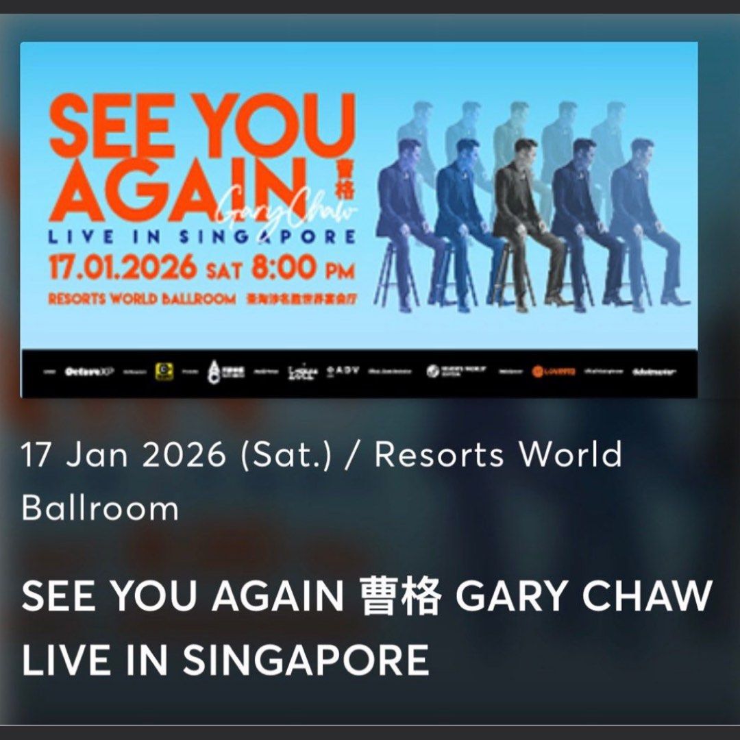 Gary Chaw 曹格 See You Again Concert RWS Convention Hall 17 Jan 2026 8PM ...