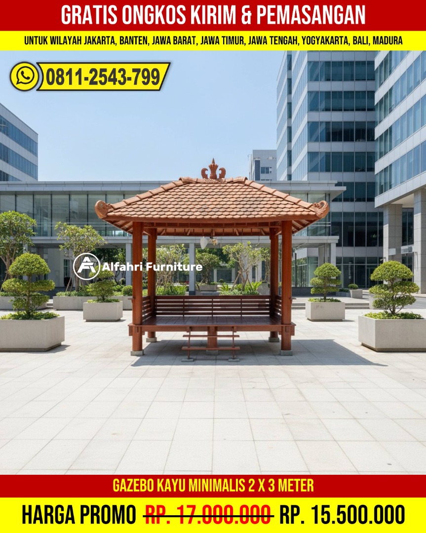 Gazebo Outdoor Natural Untuk Rumah Hunian 2x3 Atap Genteng Sirap, Garut ...