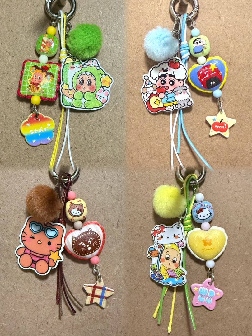 Kitty Twinkle ShinChan Keychain BagCharm Handphone Strap Chain Charm ...