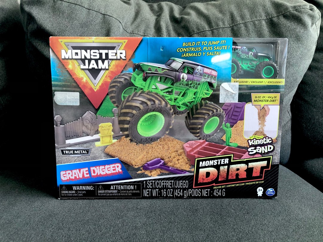 Monster Jam Grave Digger Kinetic Sand Set, Hobbies & Toys, Toys & Games ...
