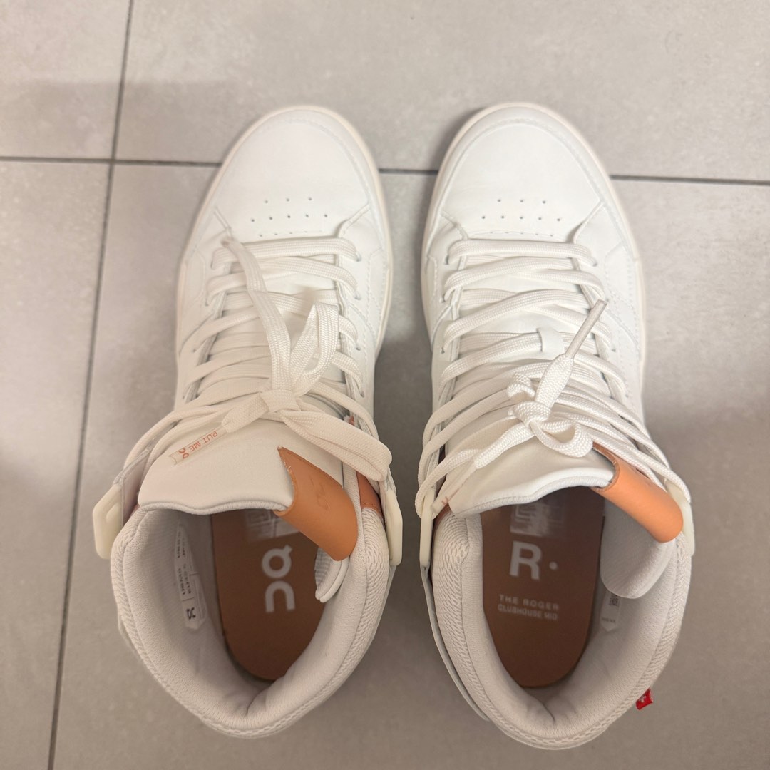 On Cloud THE ROGER Clubhouse Mid White Sneakers, Men's Fashion ...