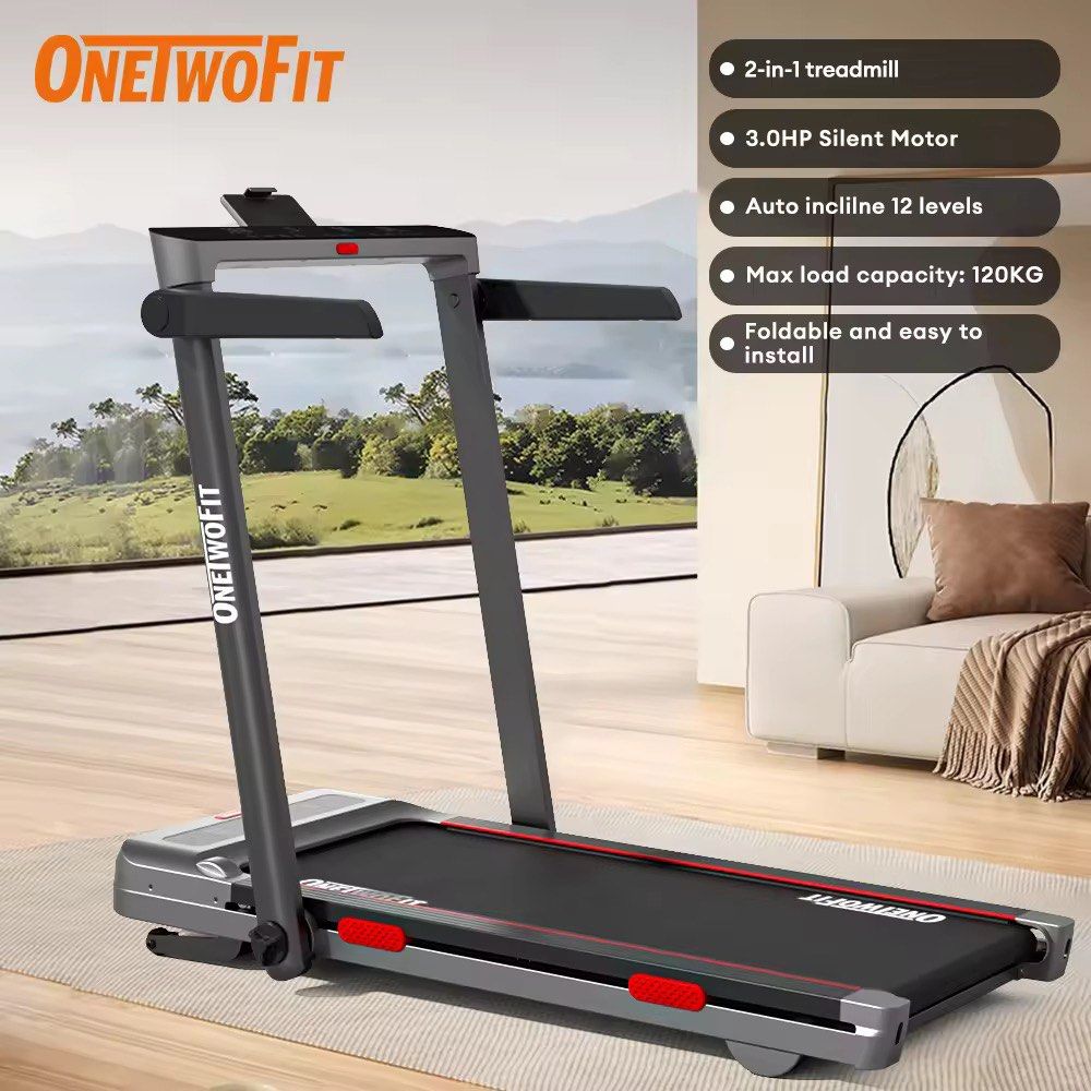 OneTwoFit upgraded 3.0HP smart treadmill, Sports Equipment, Exercise ...