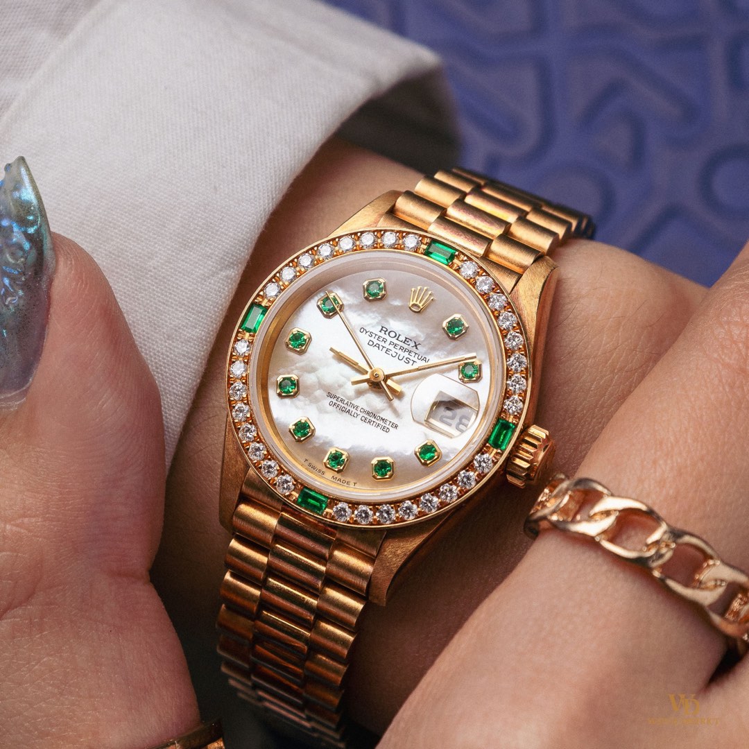 RARE FACTORY GREEN JADE 1995 Full Set Rolex Oyster Perpetual Datejust ...
