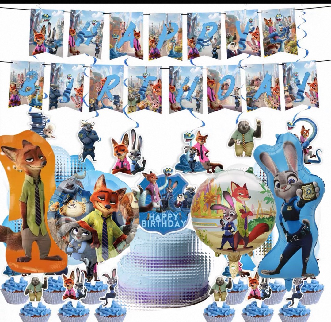 [Ready Stock]New arrivals-Zootopia 2 themed Happy Birthday Party ...