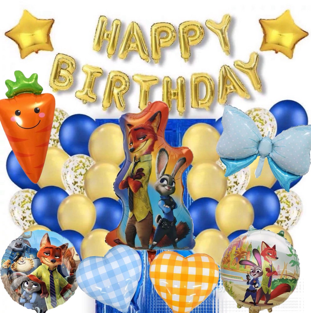 [Ready Stock]New arrivals-Zootopia 2 themed Happy Birthday Aluminium ...