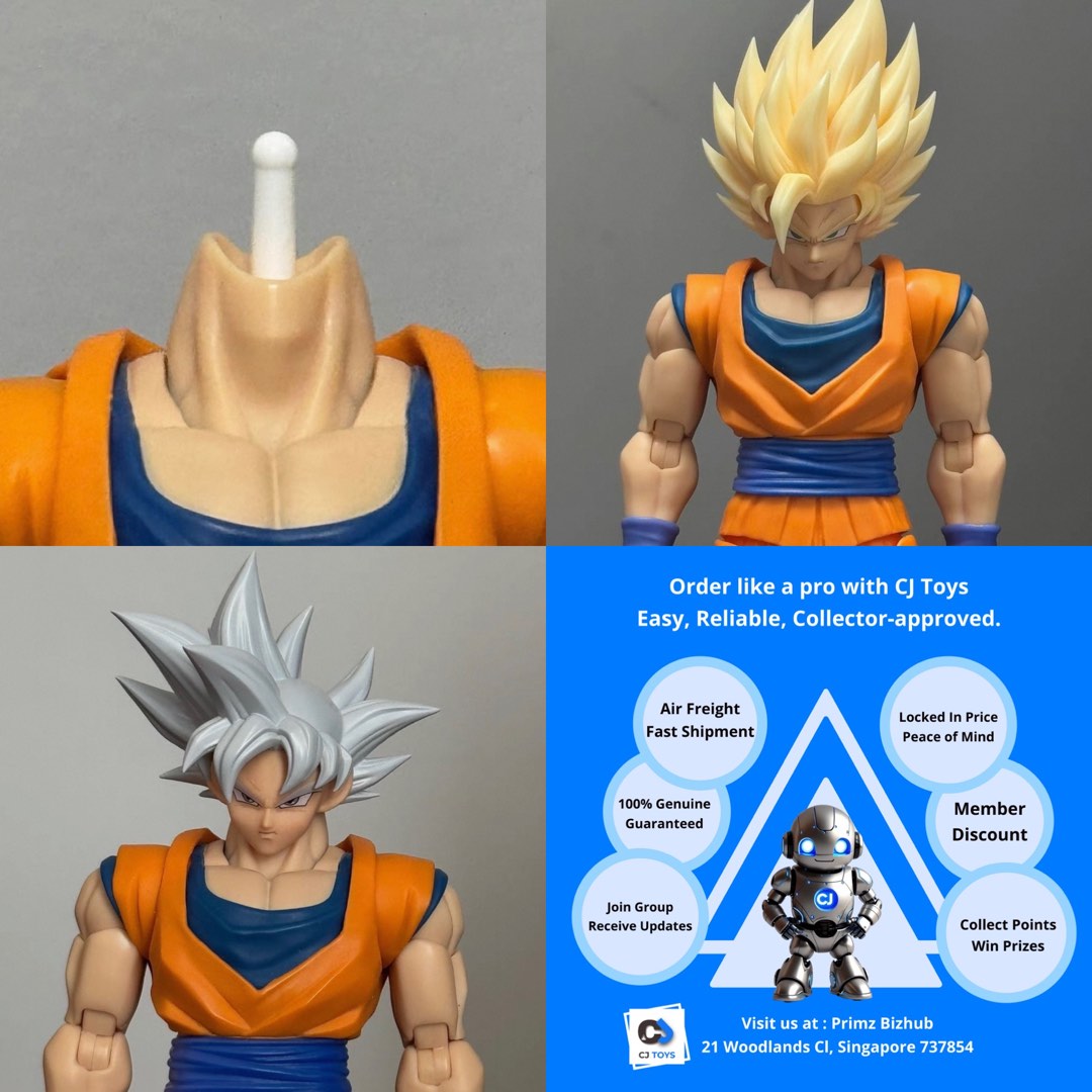 SHF SON GOKU “THE GAMES BEGIN” NECK JOINT / PEG ADAPTER (2.0 HEAD ...