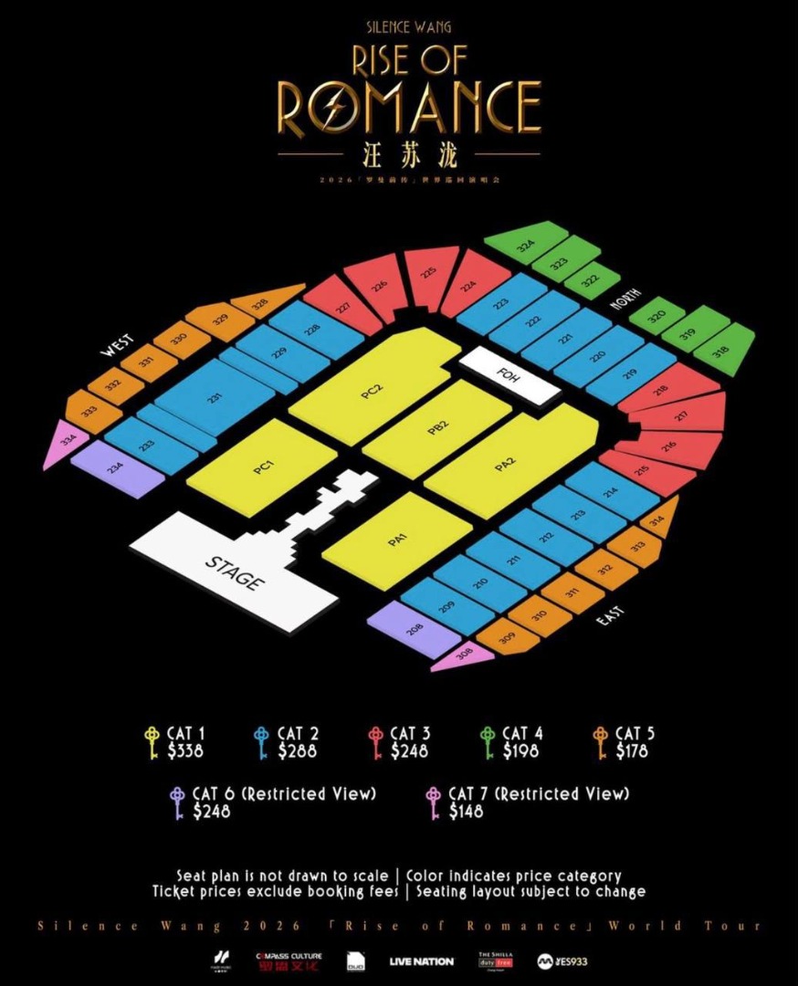 WTS Silence Wang 汪苏泷 Cat 1 PA1 PC1 PB2 Front Rows Concert Tickets ...