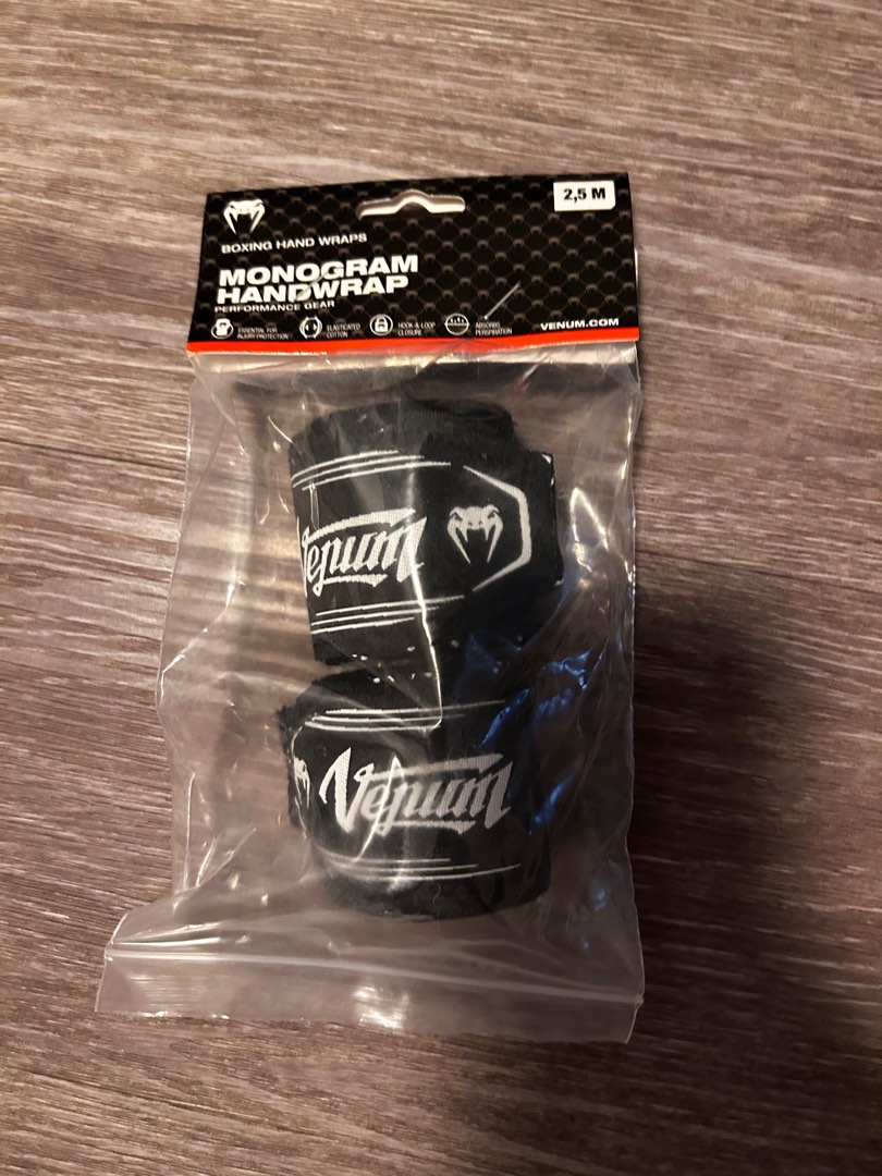 Venum Monogram boxing hand wraps black, Sports Equipment, Other Sports ...