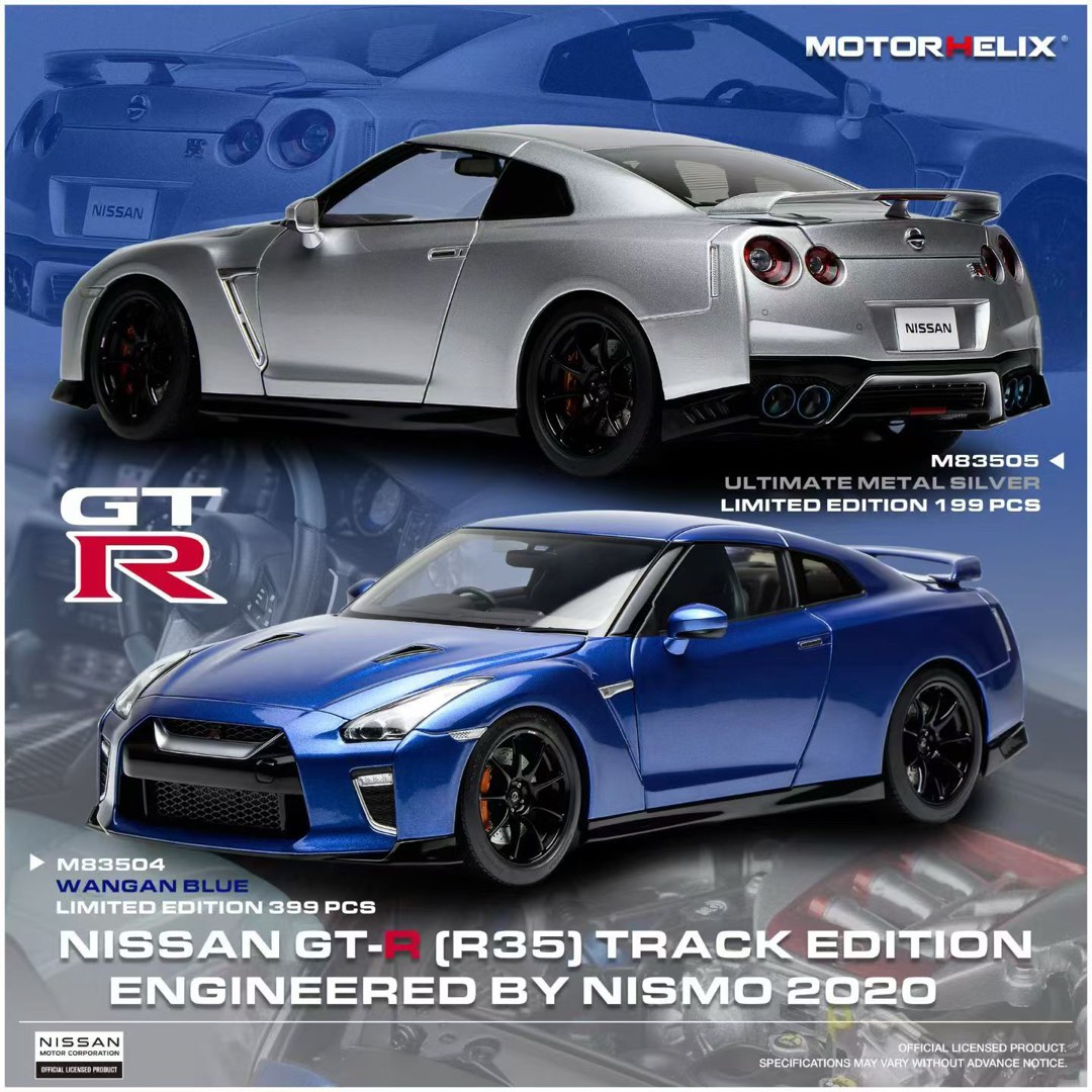 1/18 MotorHelix Nissan GTR R35 Track Edition Engineered by NISMO 2020 ...