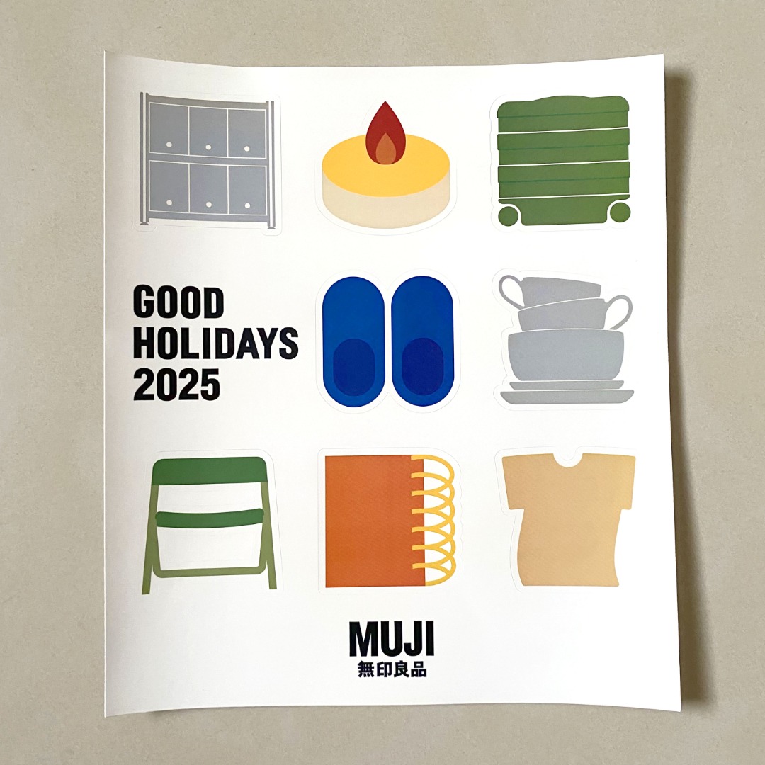 {貼紙} MUJI 無印良品｜GOOD HOLIDAYS造型貼紙, 書籍、休閒與玩具, 文具、藝術、手工藝, 畫、印刷品在旋轉拍賣