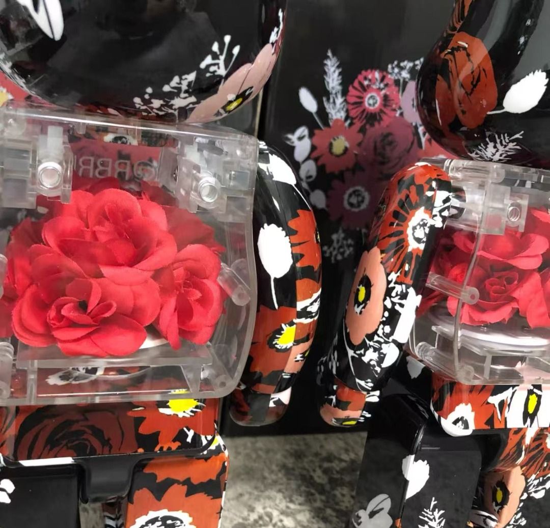 🎀BEARBRICK Building Block Bear with Preserved Roses (Violent Bear 400% ...