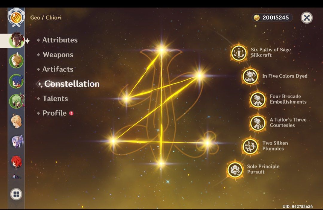 C6 Chiori + Uraku Misugiri, Keqin, Mona, Diluc, Tighnari (Genshin ...