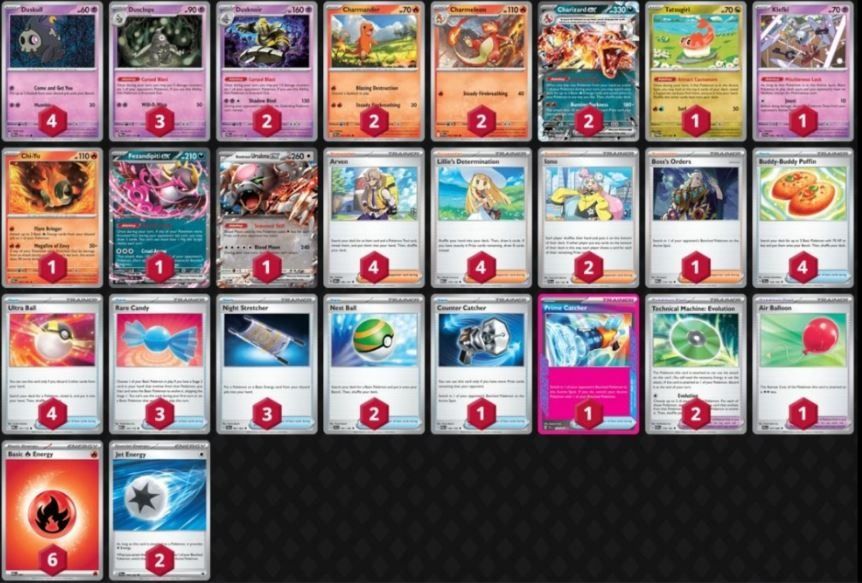 Charizard ex/Dusknoir line deck, Hobbies & Toys, Toys & Games on Carousell