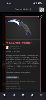 [BUFF] CSGO/CS2 Karambit Vanilla, Video Gaming, Gaming Accessories, In ...