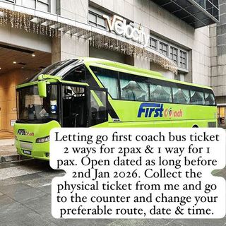 First coach bus ride (Sg to Kl - 24 Dec), Tickets & Vouchers, Local ...