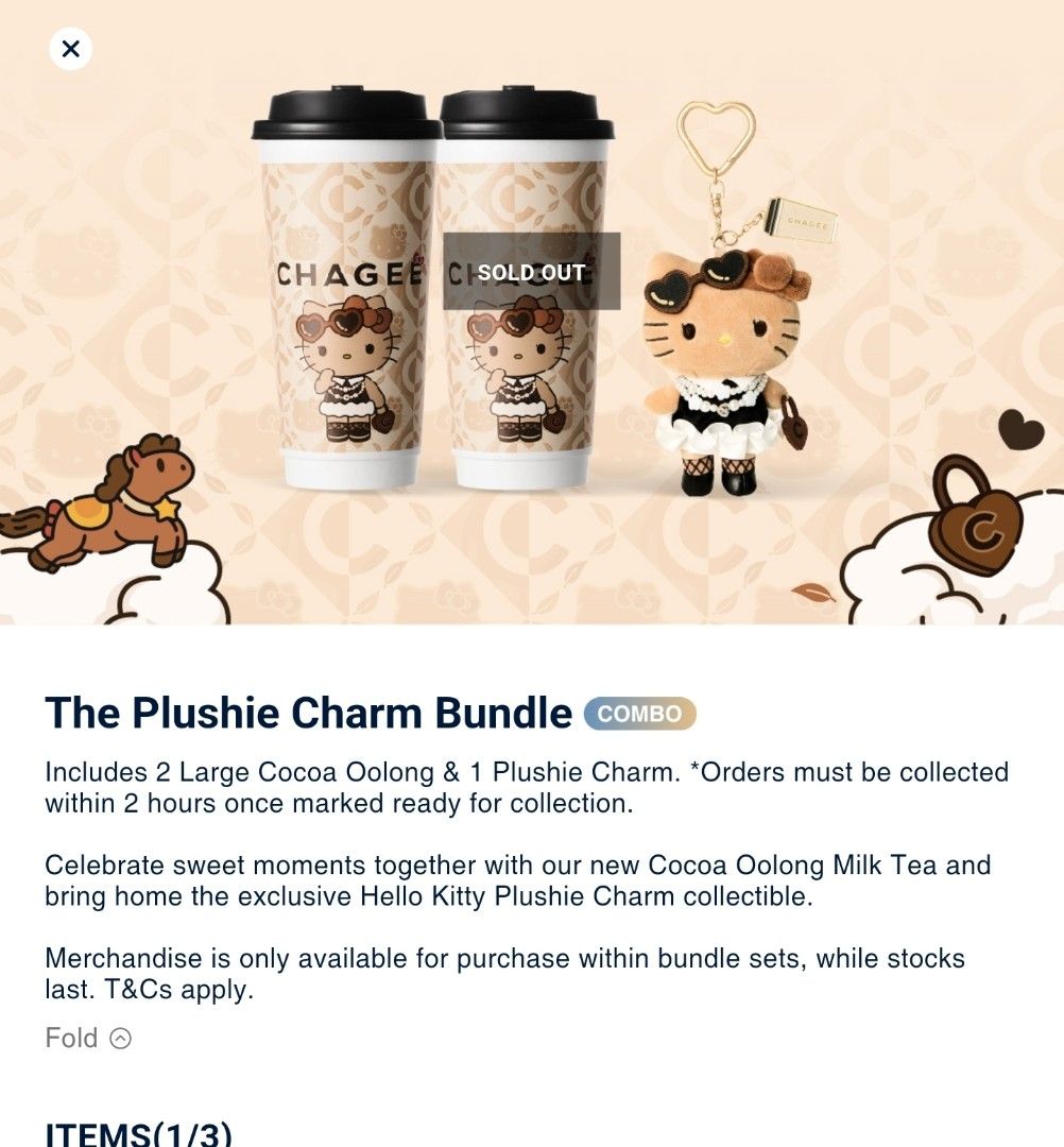 [LAST PLUSHIE ! $30] Hello Kitty Chagee Plushie Charm, Hobbies & Toys ...