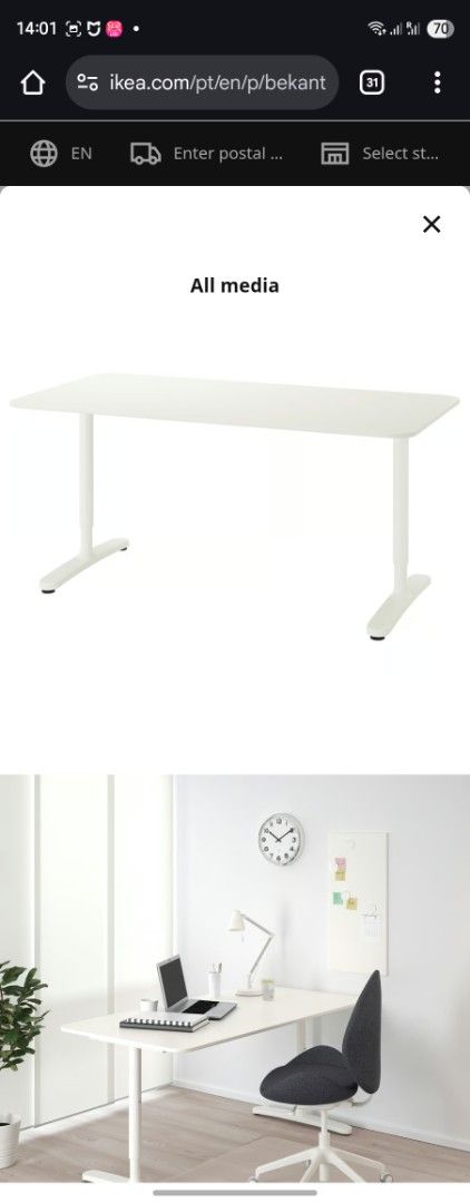 IKEA BEKANT/Mittzon Sit/Standing adjustable Desk - electronic 160cm ...