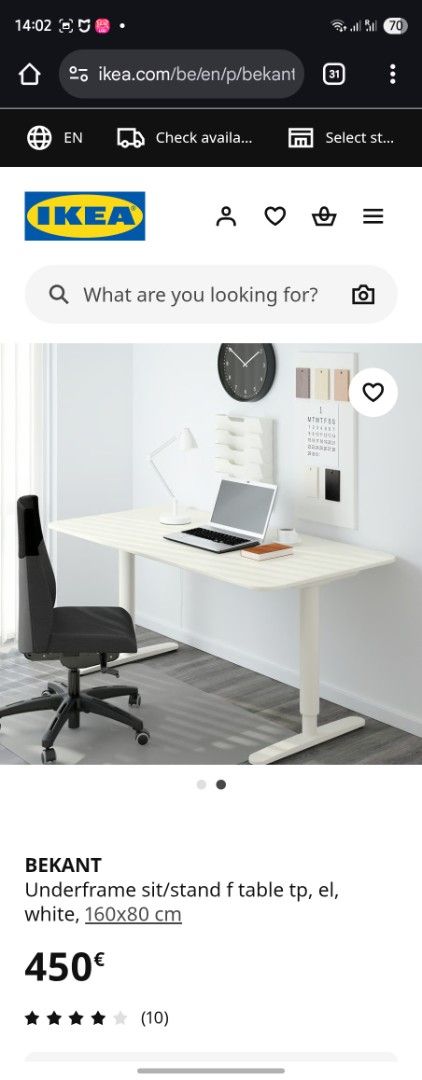 IKEA BEKANT/Mittzon Sit/Standing adjustable Desk - electronic 160cm ...