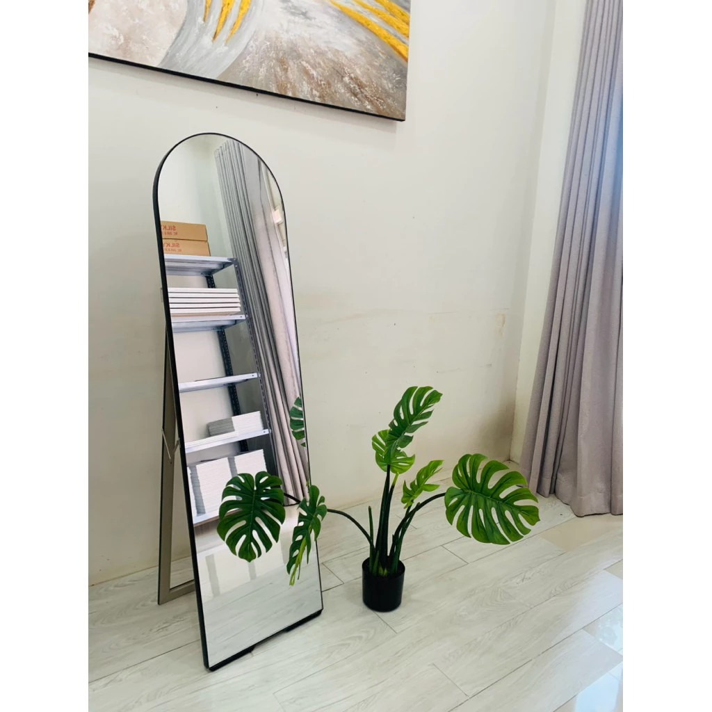 Kaca Cermin Full Body Standing Mirror Aesthetic Oval Minimalis 122x30cm ...