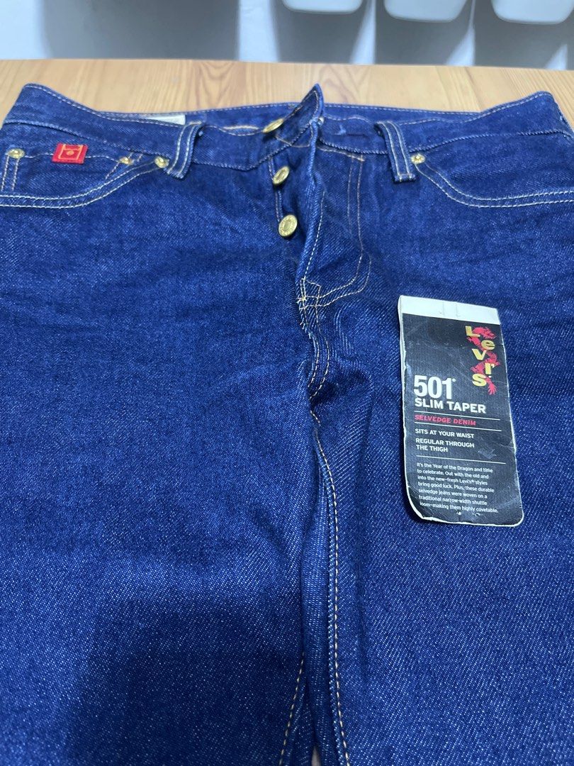 Levi's 501 big E slim taper Year of the dragon (size 28), Men's Fashion ...