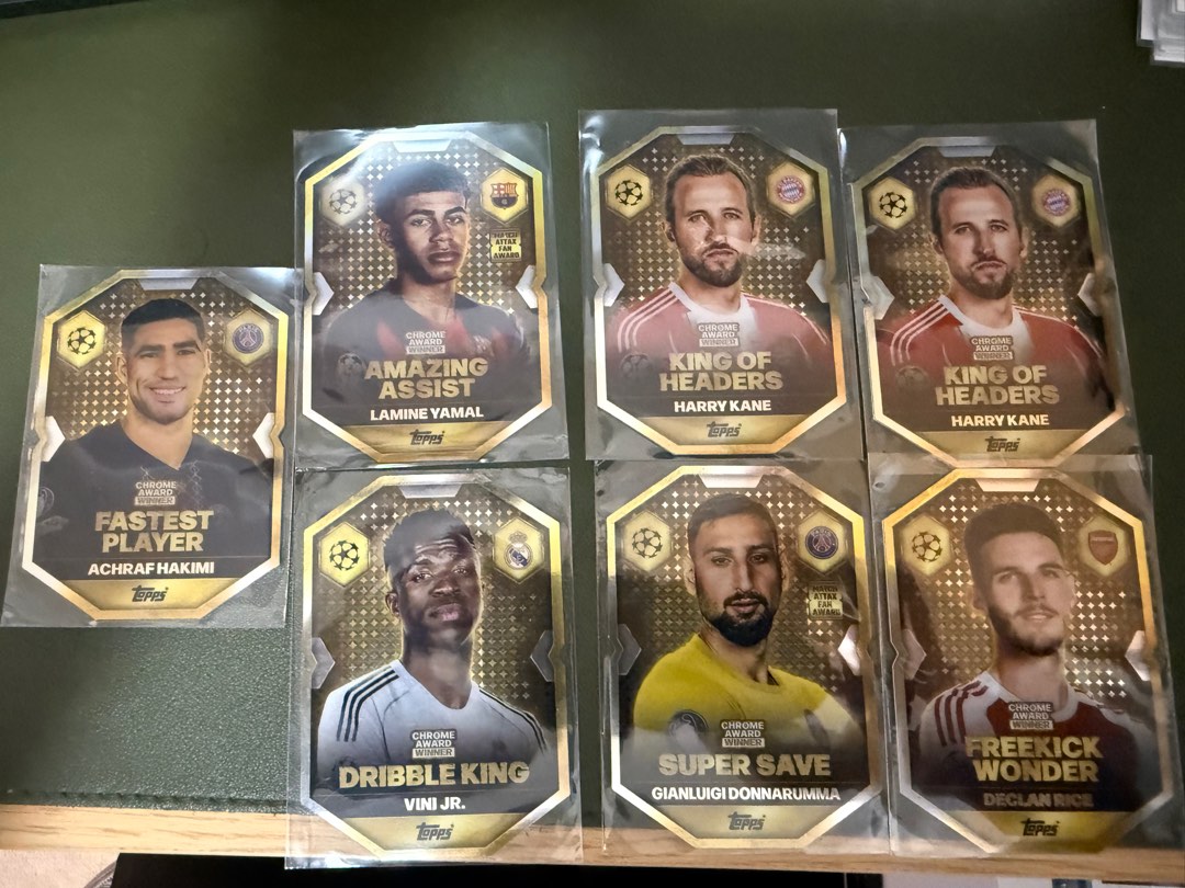 Match Attax 25/26 Chrome Award Winner Shield Cards Lamine Yamal Vini Jr ...