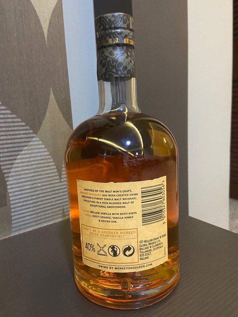 Monkey Shoulder The Original Blended Malt Scotch Whisky, Food & Drinks ...
