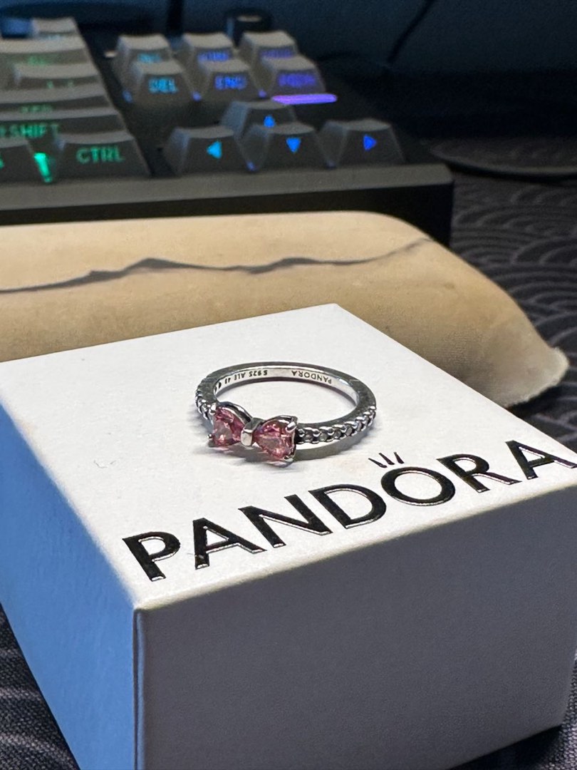 Pandora Sparkling Pink Bow Ring, Women's Fashion, Jewelry & Organisers ...