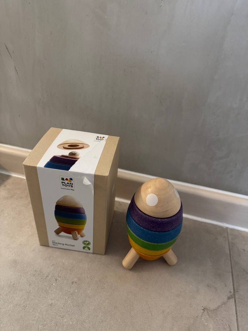 Plan toys Wooden shape sorter Stacker Rocket, Babies & Kids, Infant ...