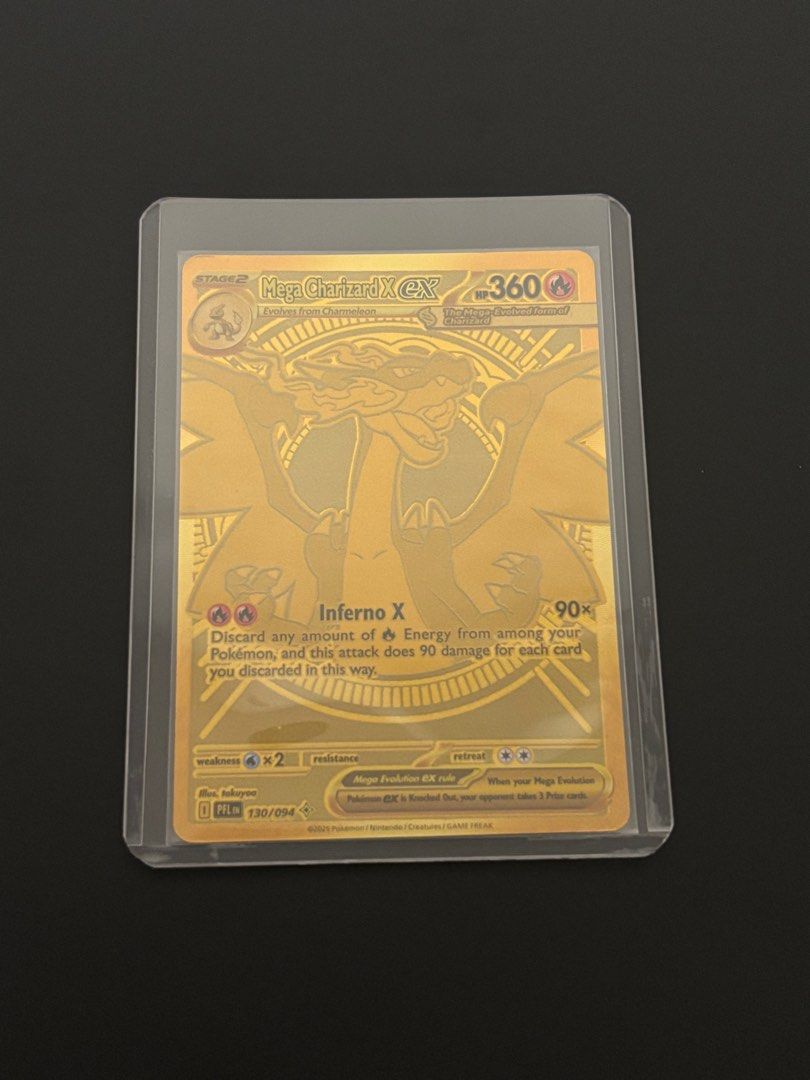 Pokemon TCG Mega Charizard X EX Gold Card MUR English, Hobbies & Toys ...