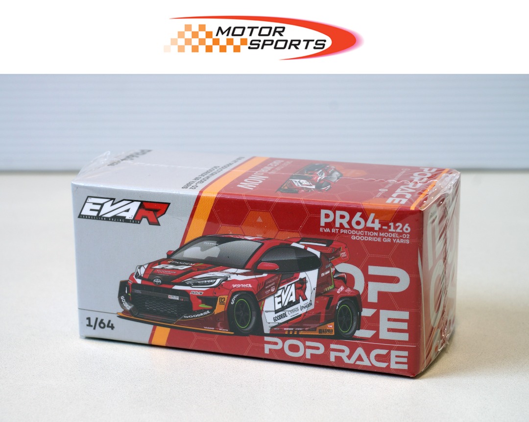 PopRace 1/64 EVA RT Production Model-02 Goodride GR Yaris Chrome Red ...