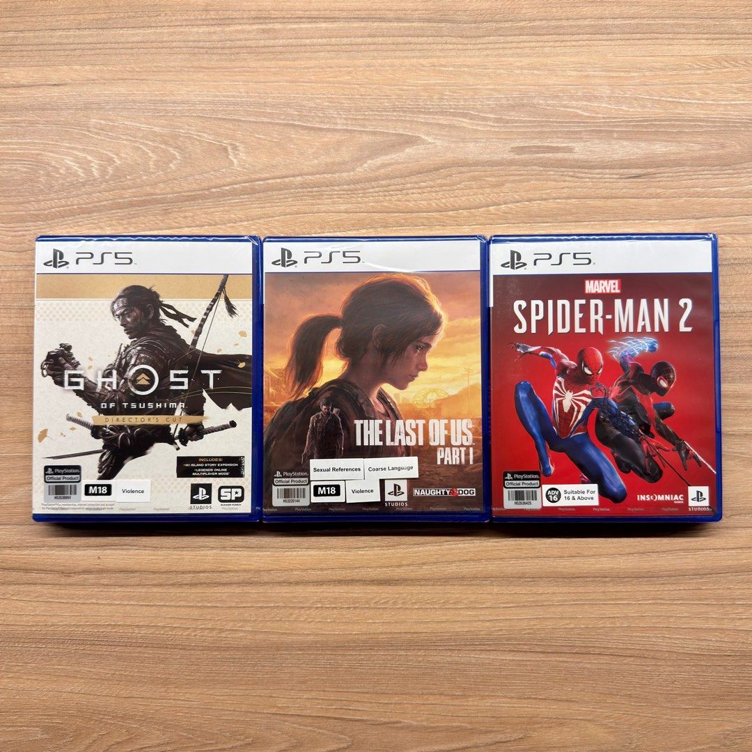 Sony PS5 Games - Ghost of Tsushima, The Last of Us Part 1, Spiderman 2 ...