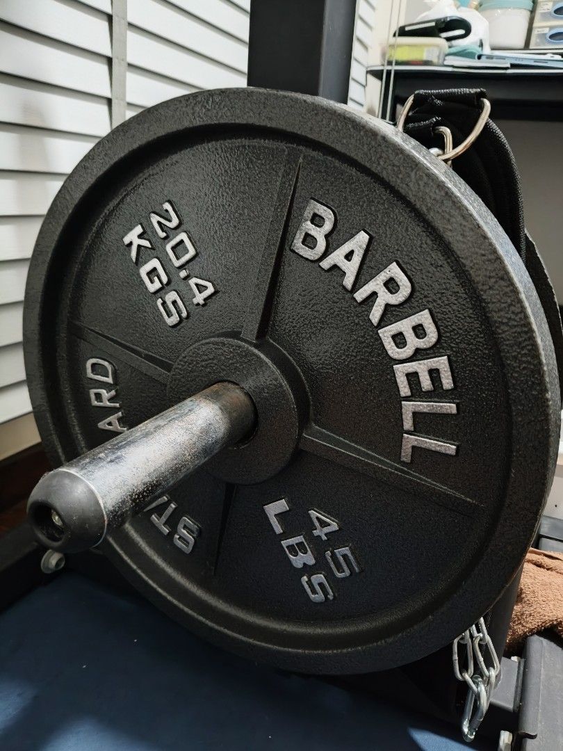 Standard Barbell Set Weight Plate - 45 lbs, Sports Equipment, Exercise ...