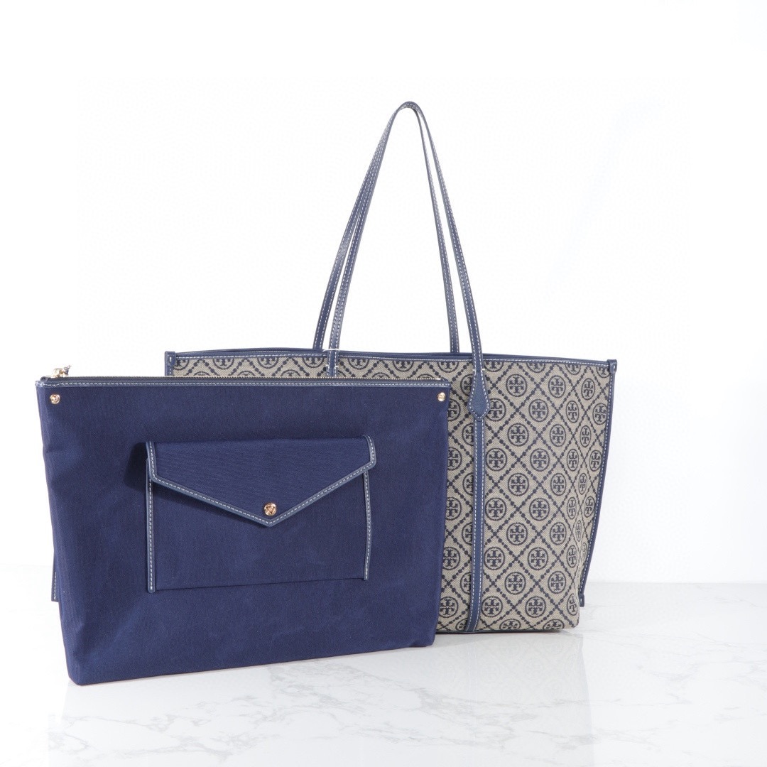 TORY BURCH T MONOGRAM PERRY shoulder tote bag Letter shopping bag ...
