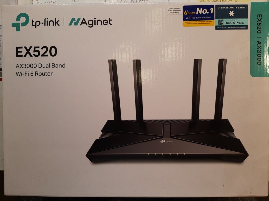 TP-Link EX520 AX3000 Dual Band Wi-Fi 6 Router, Computers & Tech, Parts ...