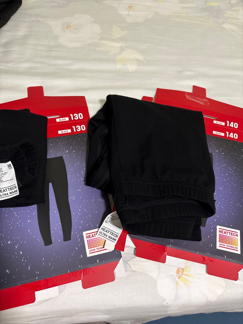 Uniqlo Heattech Ultra Warm Leggings - Black(size 13o and 140), Women's ...