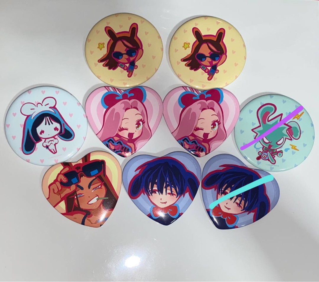 WTT alien stage bunny badges, Hobbies & Toys, Art & Prints on Carousell