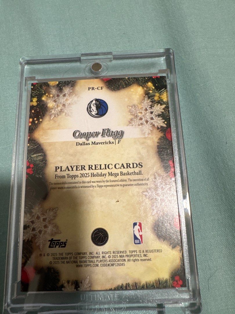 2025 NBA COOPER FLAGG Topps Holiday Mega Basketball Player Relic Card ...