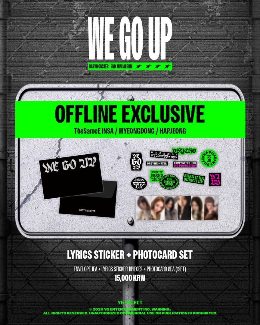 Babymonster We Go Up Offline Exclusive Lyrics Sticker + PC, Hobbies ...