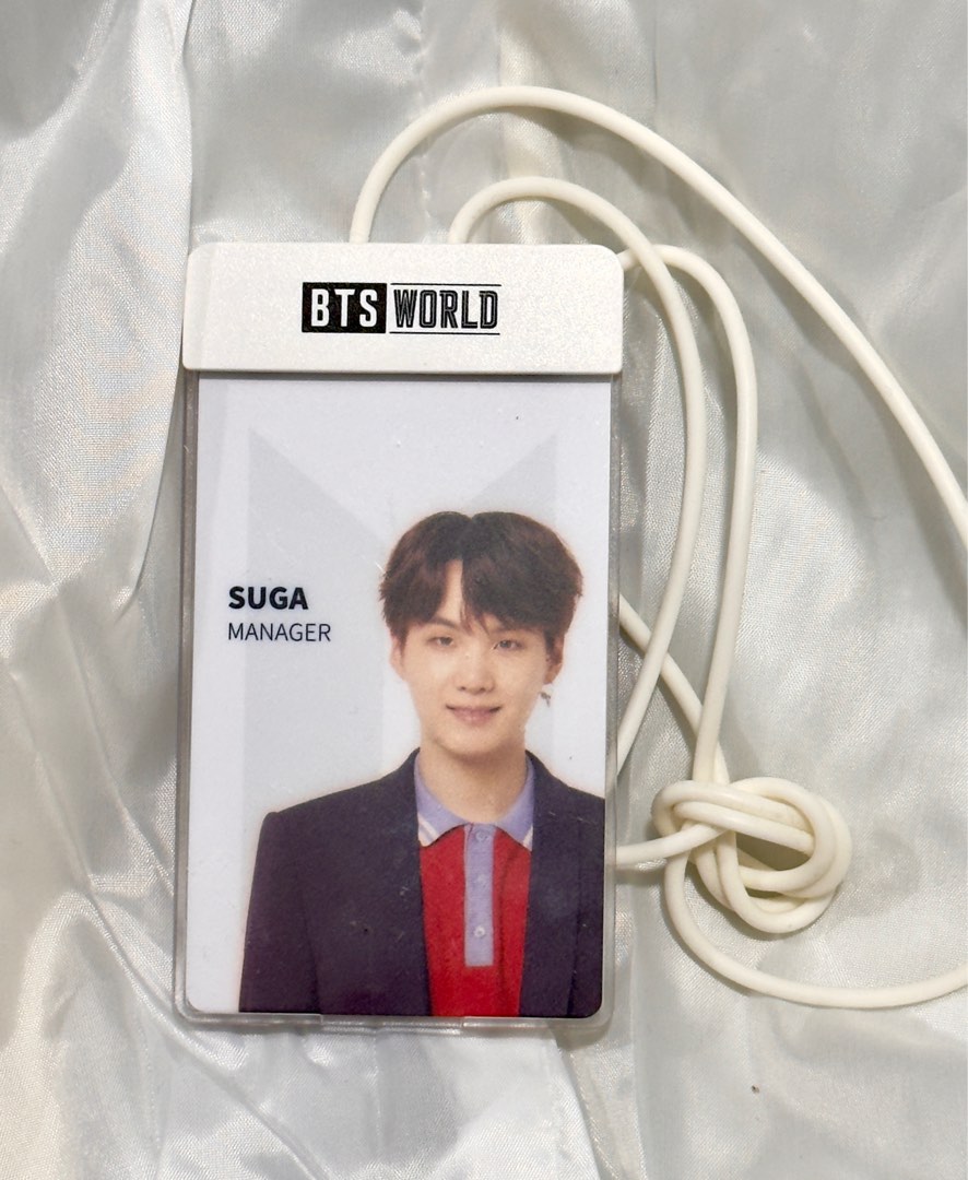 BTS World Suga Manager ID Card, Hobbies & Toys, Collectibles ...