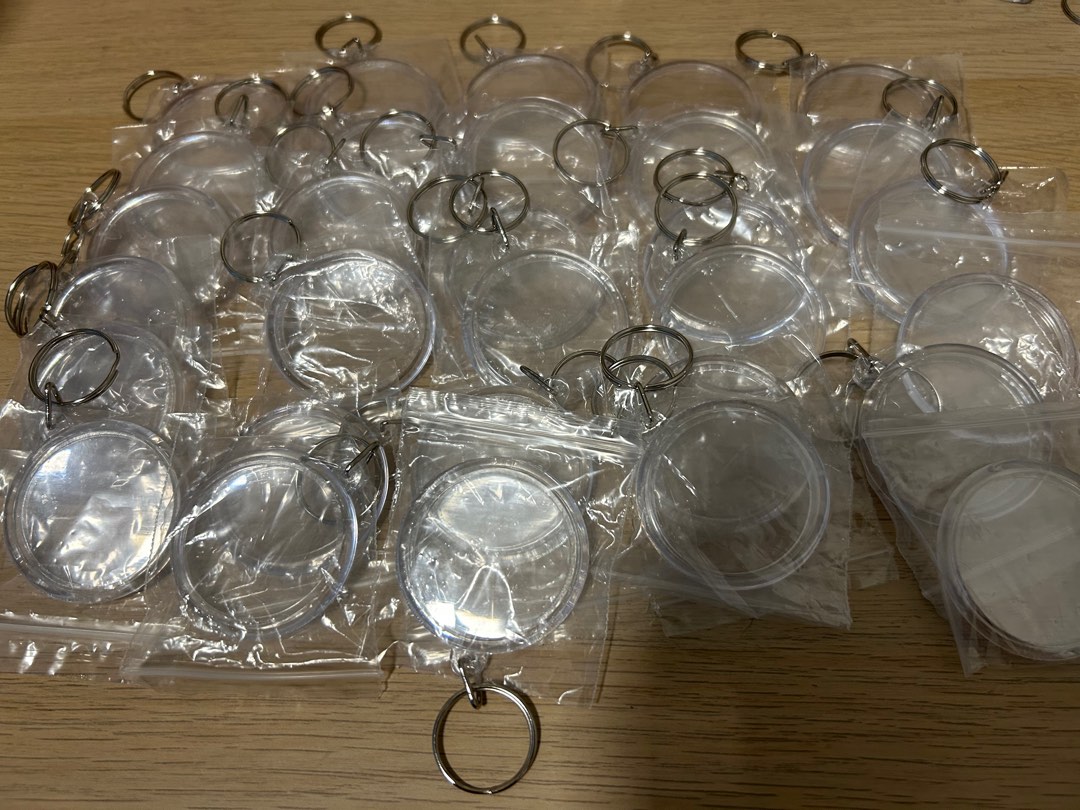 30 PCS Clear Acrylic Insert Photo Frame Round Keychains - DIY Craft ...