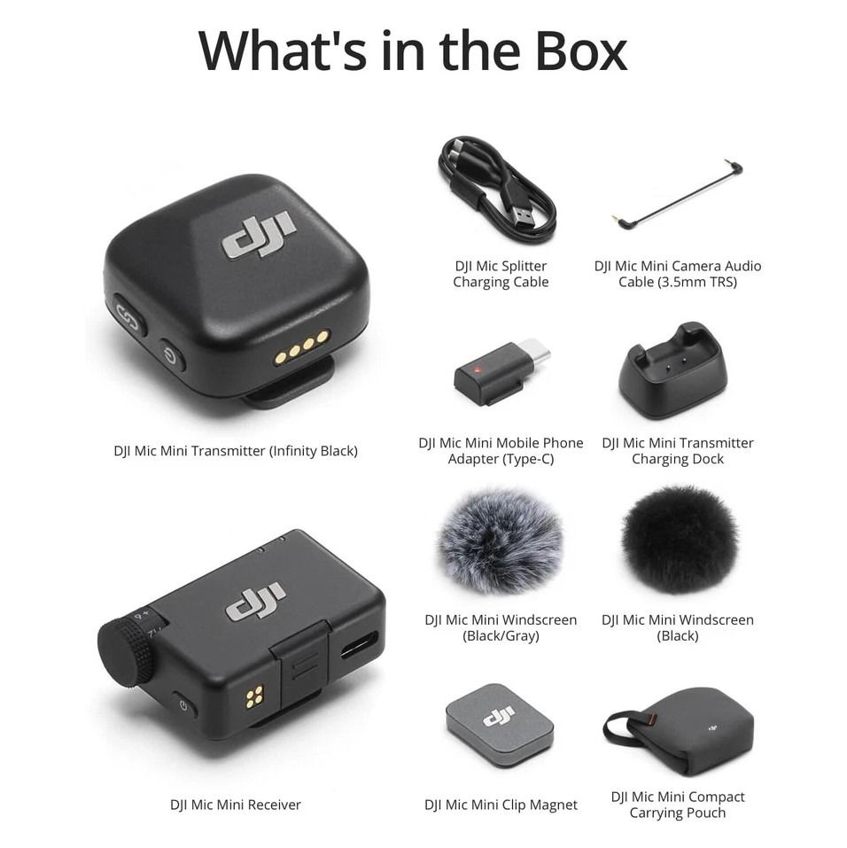 DJI Mic Mini Black (1TX + 1RX) (USB-C), Audio, Microphones on Carousell