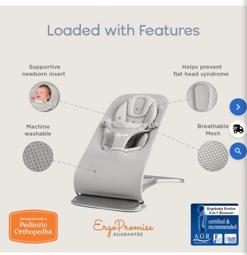 Ergo baby bouncer ( ergobaby mesh grey ), Babies & Kids, Baby Nursery ...